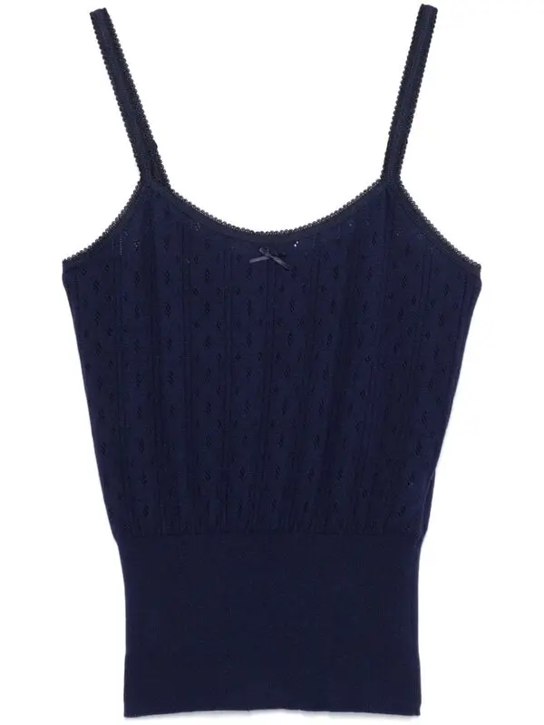 JW Anderson Pointelle-knit Top - Blue