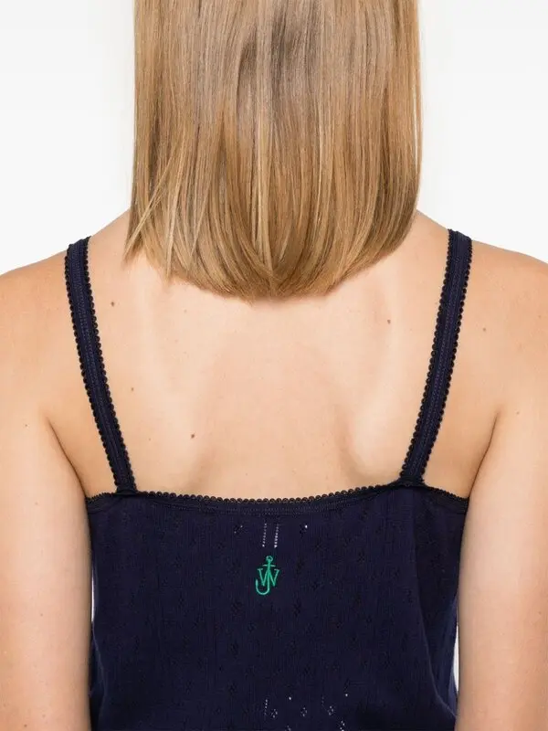 JW Anderson Pointelle-knit Top - Blue