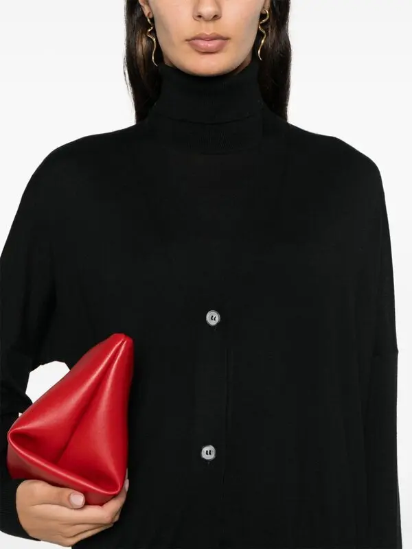 BLANCA VITA Fine-knit Cardigan And Vest Set - Black