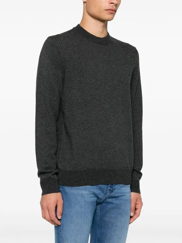 BOSS Patterned Jacquard Sweater - Grey