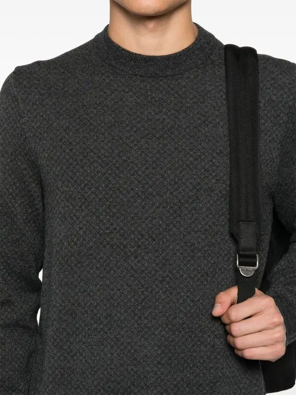 BOSS Patterned Jacquard Sweater - Grey