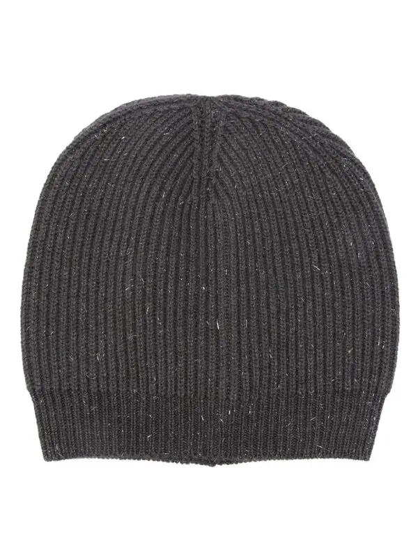 Peserico Ribbed Beanie In Grey - 40% Off | Editorialist display picture 1