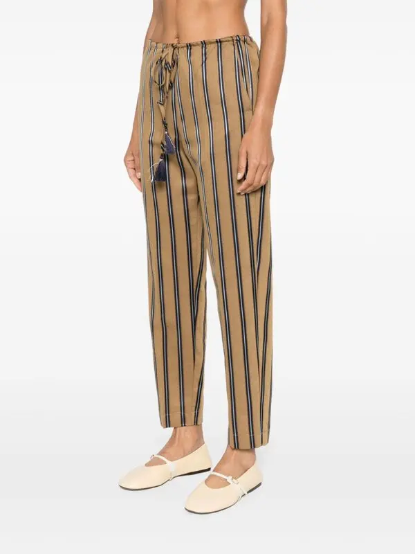 FORTE_FORTE Striped Tapered Trousers - Neutrals