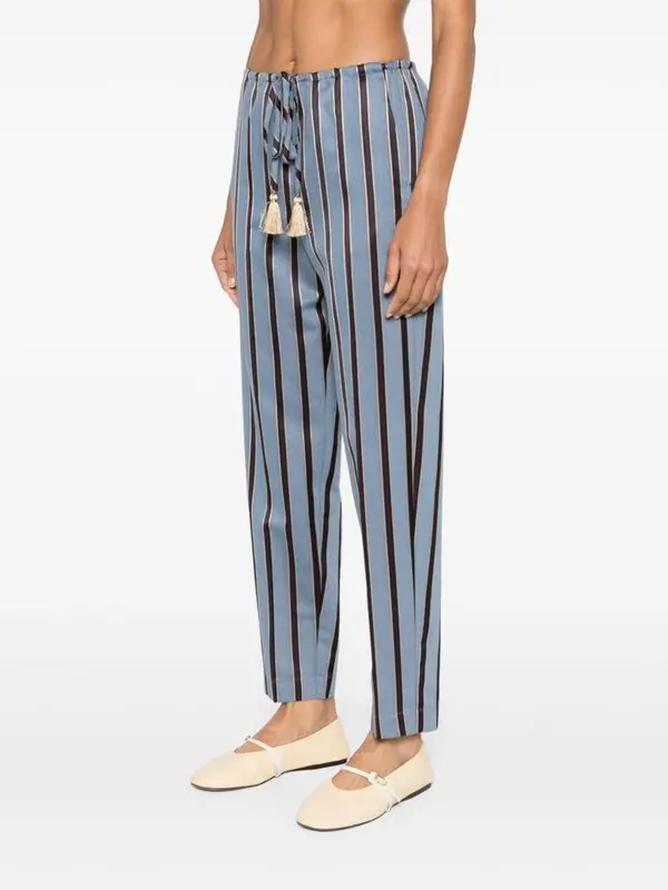 FORTE_FORTE Striped Tapered Trousers - Blue