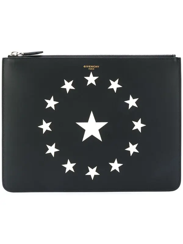 Givenchy Star Printed Clutch - Black