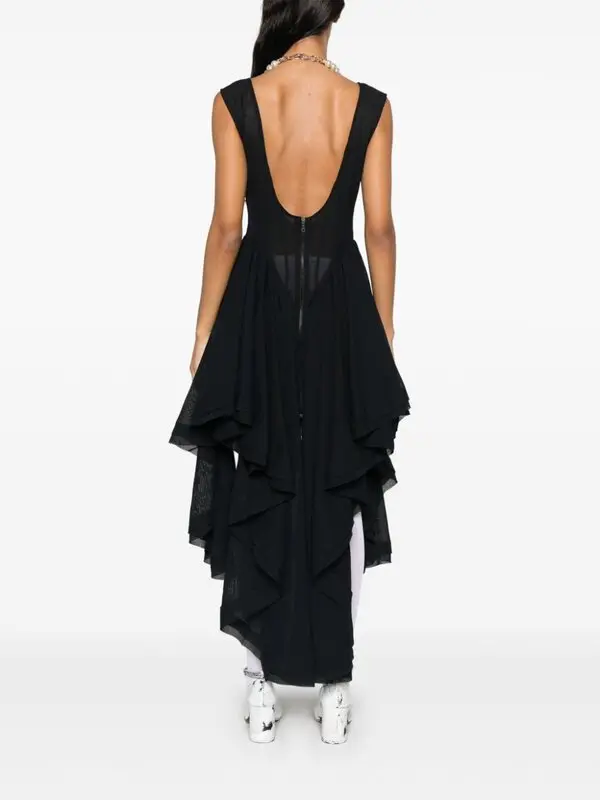 ELENA VELEZ Ruffled Cocktail Dress