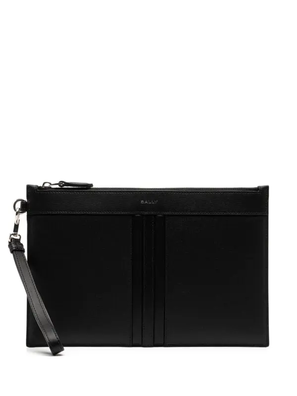 Bally Mythos Leather Clutch - Black