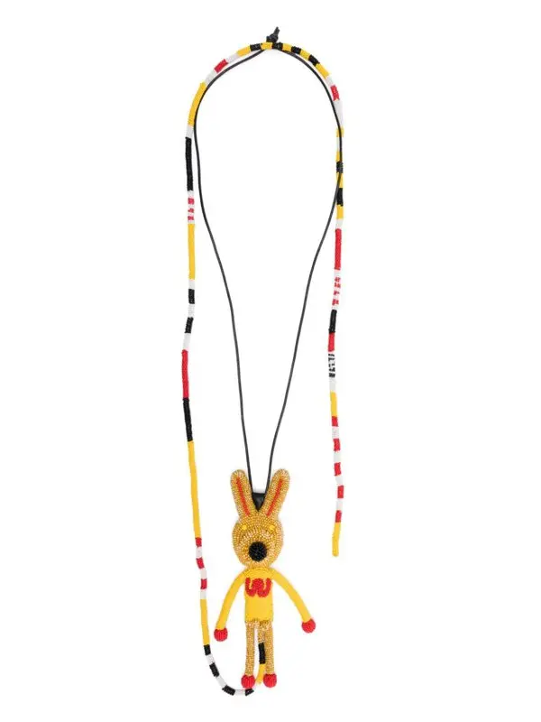 Walter Van Beirendonck Tube Rabbit Jewel Necklace - Yellow
