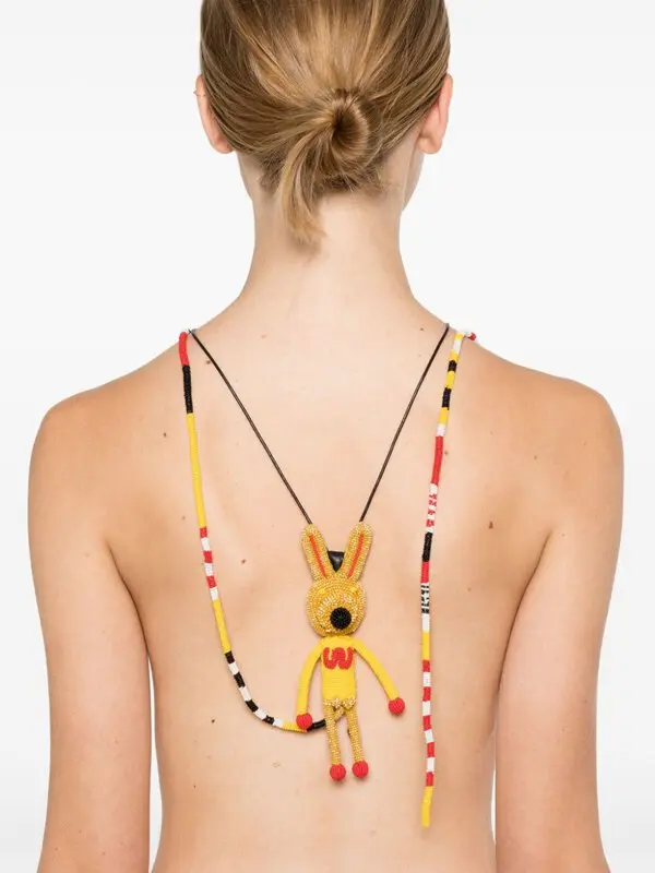 Walter Van Beirendonck Tube Rabbit Jewel Necklace - Yellow