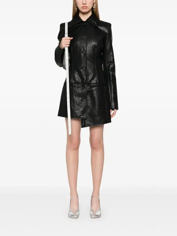ELENA VELEZ Faux Leather Blazer Dress