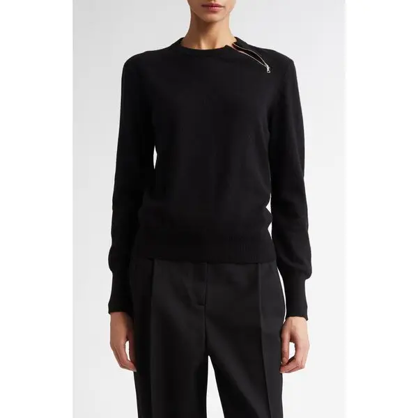 Partow Bea Zip Cashmere Sweater - Black