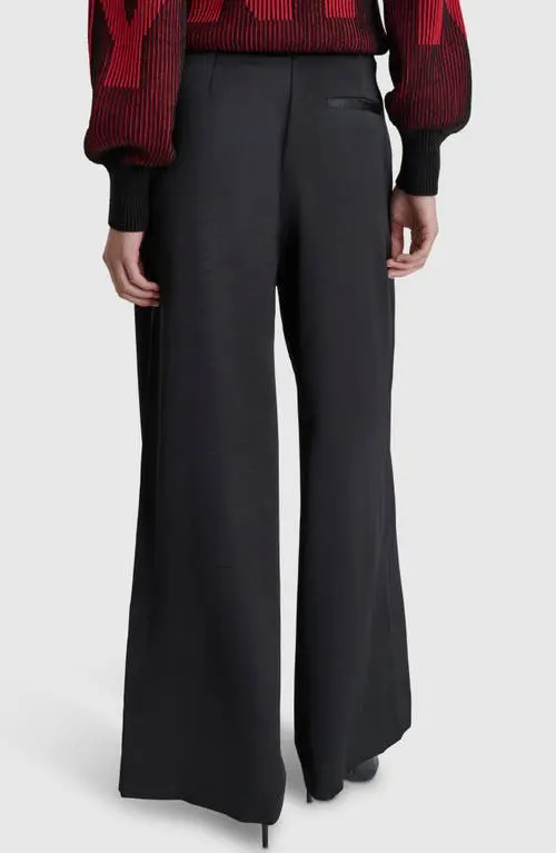 Dkny Pintuck Wide-leg Pants - Black
