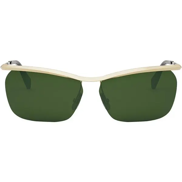 Celine 62mm Oversized Geometric Sunglasses - Shiny Endura Gold / Green