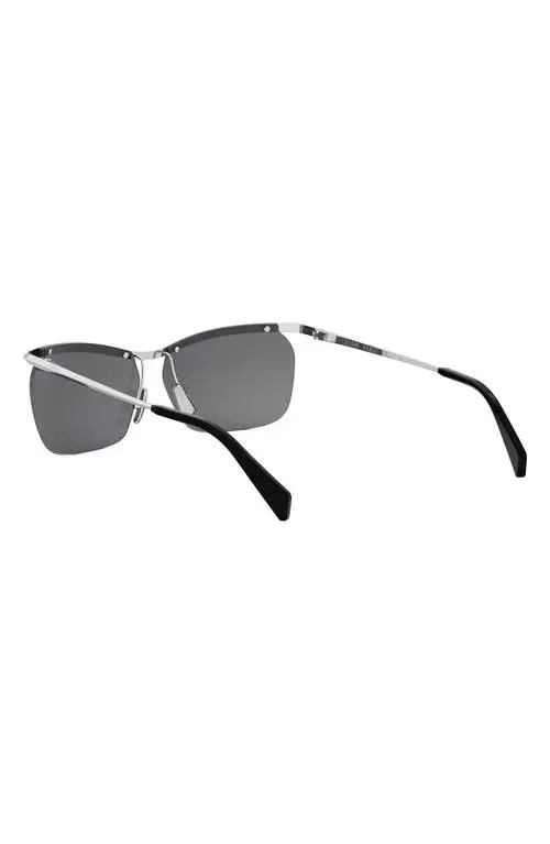 Celine 62mm Oversized Geometric Sunglasses - Shiny Palladium / Smoke