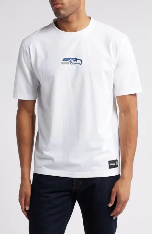 BOSS X Nfl Stretch Cotton Graphic T-shirt - Seattle Seahawks - White