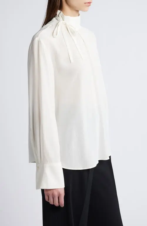 & Other Stories High Collar Silk Chiffon Shirt