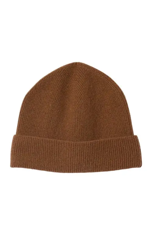 Sandro Cashmere Beanie - Cognac