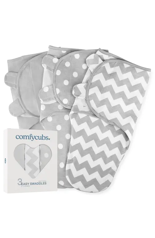 COMFY CUBS Easy Swaddle Blanketspack Of 3 - Gray