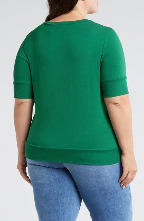 Universal Standard Aimee Knit Top - Green Jacket