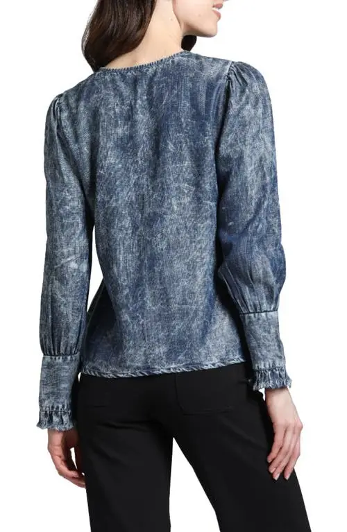 APNY Moon Wash Balloon Sleeve Button-up Shirt