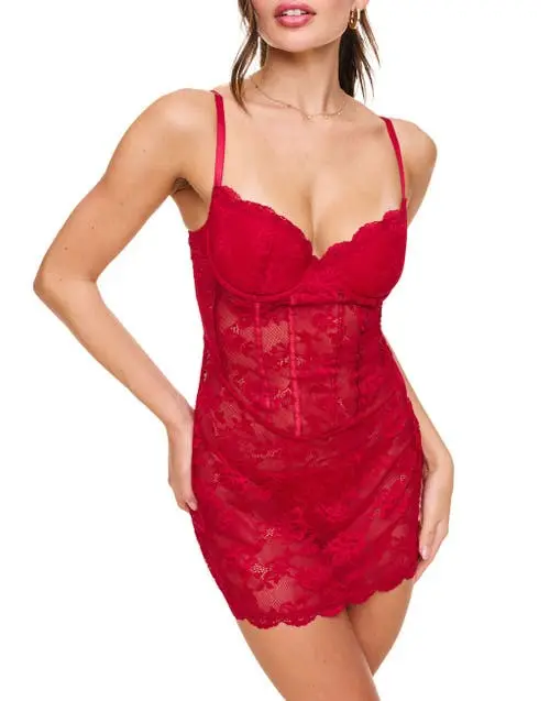 ADORE ME Brielle Babydoll & G-string Set Lingerie - Jester Red