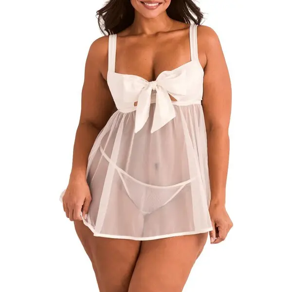 ADORE ME Bessima Babydoll & G-string Set Lingerie - White