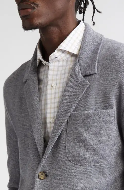Isaia Wool, Silk And Cashmere Sweater Jacket