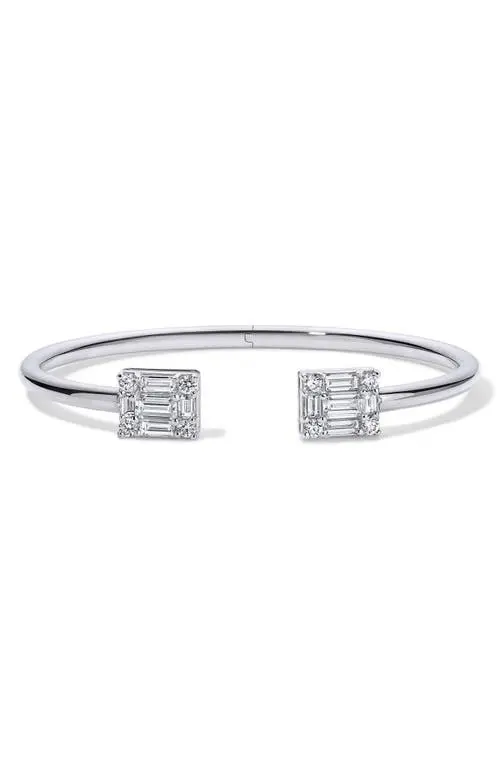 MINDI MOND Clarity Petite Diamond Bangle Bracelet - 18k White Gold