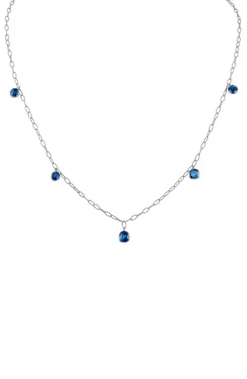 MINDI MOND Icon Sapphire Tinsel Charm Necklace - White/ Diamond/ Sapphire