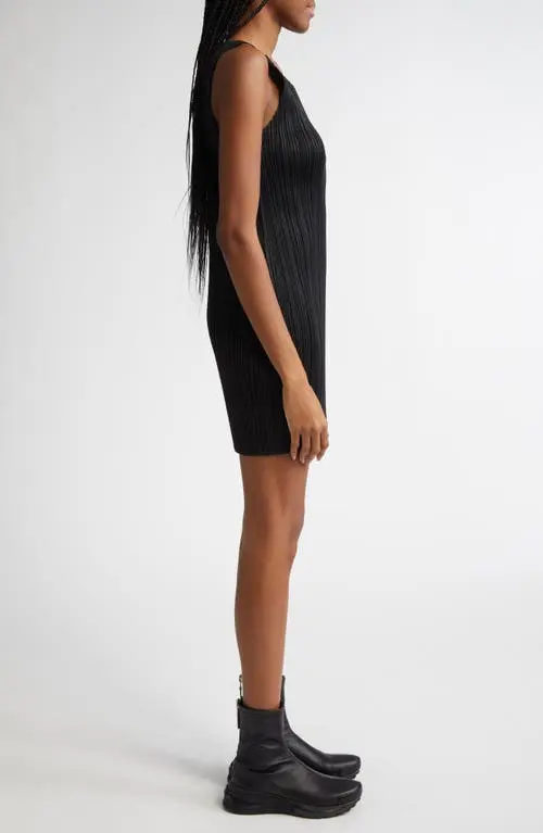 issey miyake pleated dress Pleats Please Midi straight hem. FOLD PLEATS Dress Blue