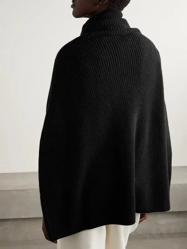 Sasuphi Marine Ribbed Cashmere Cape