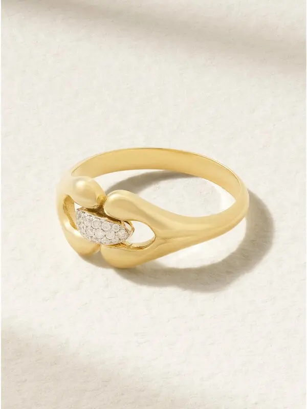 JENNA BLAKE Mini Nautical Diamond Ring - Gold