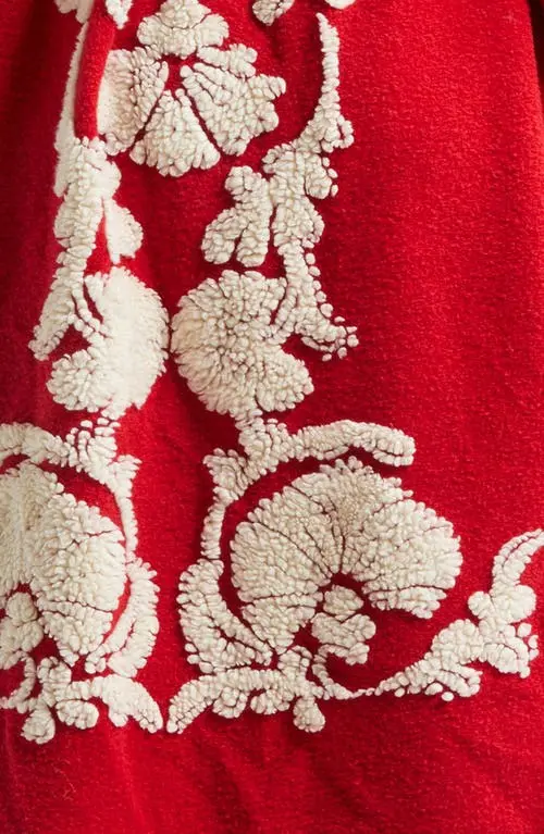 Farm Rio Helen Sculpted Fleece Wrap Coat
