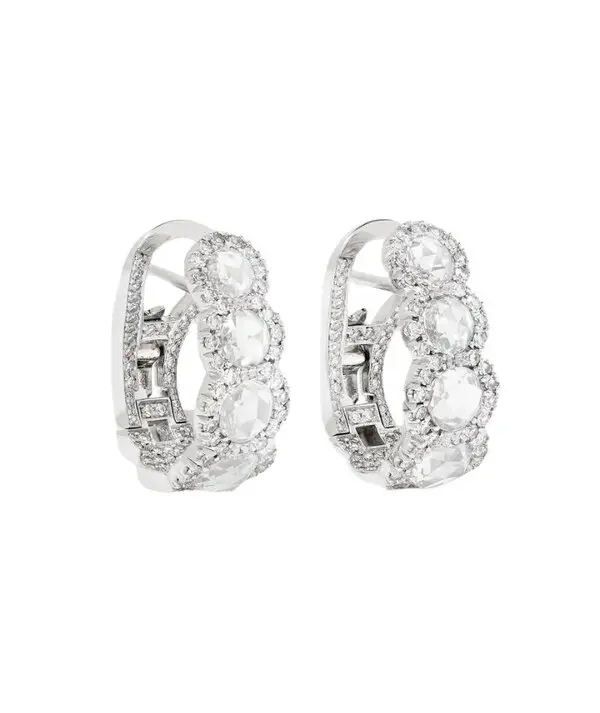 DAVID MORRIS 18-karat White Diamond Hoop Earrings - Gold