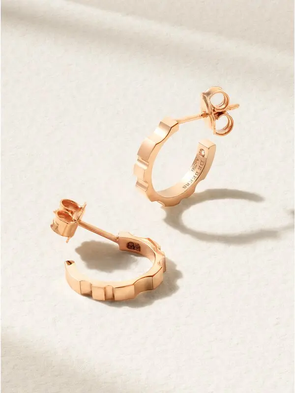 De Beers Rvl 18-karat Rose Diamond Hoop Earrings - Gold