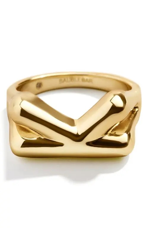 Baublebar Pavé Initial Ring - Gold Initial