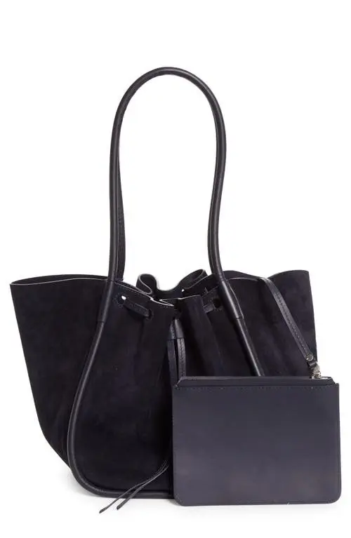 Proenza Schouler Large Ruched Suede Tote - Deep Navy