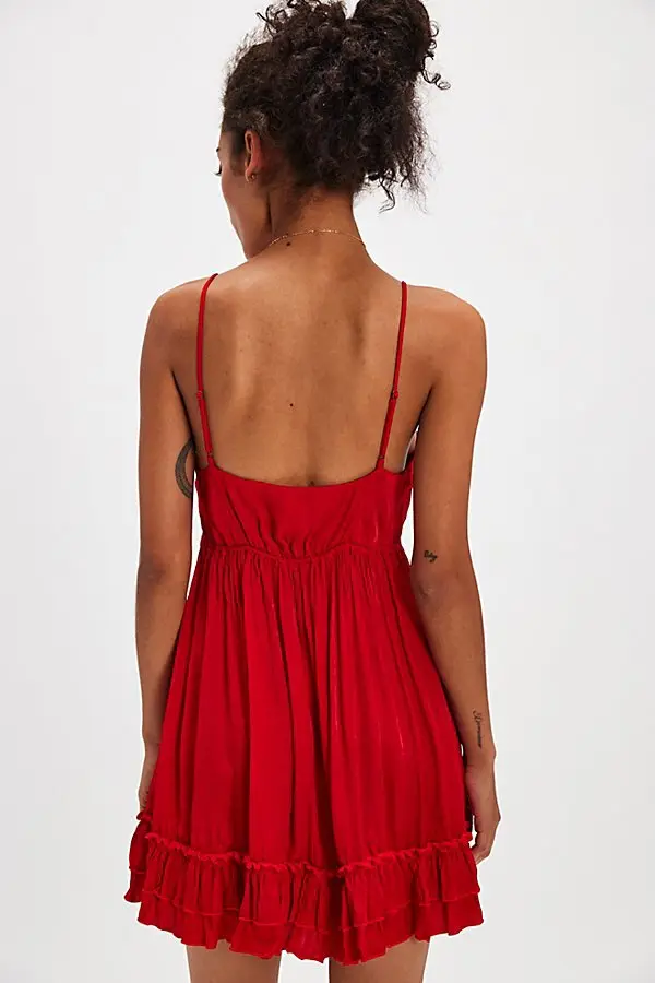 free people love story mini dress Free People Love Story Mini Slip In Red Berry - 50% Off