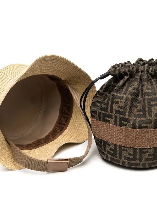 Fendi Tan Woven Sun Hat Hat Fabric Beige | Fendi main image 2