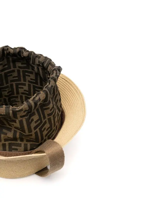 Fendi Tan Woven Sun Hat Hat Fabric Beige | Fendi main image 4