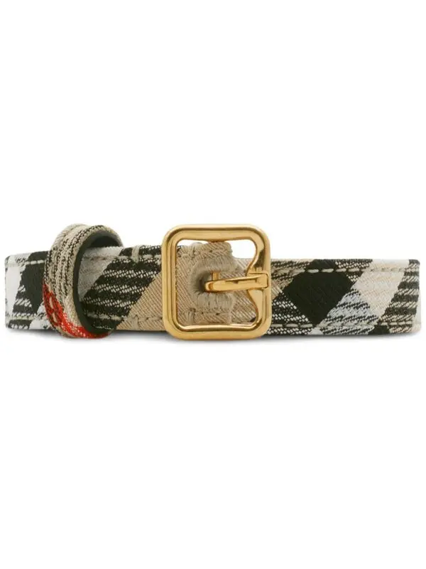Burberry Checkered B-buckle Belt - Neutrals