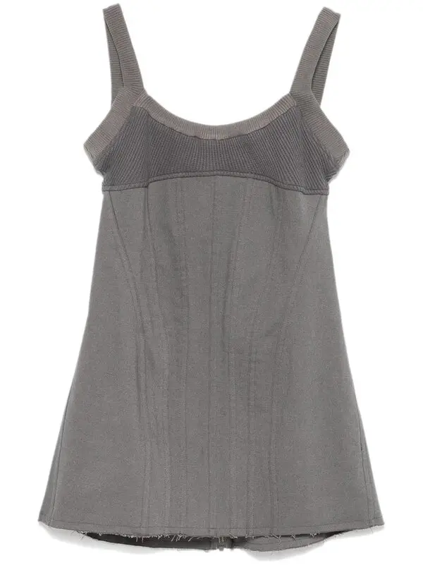 ELENA VELEZ Waffle-knit Corset Mini Dress - Grey
