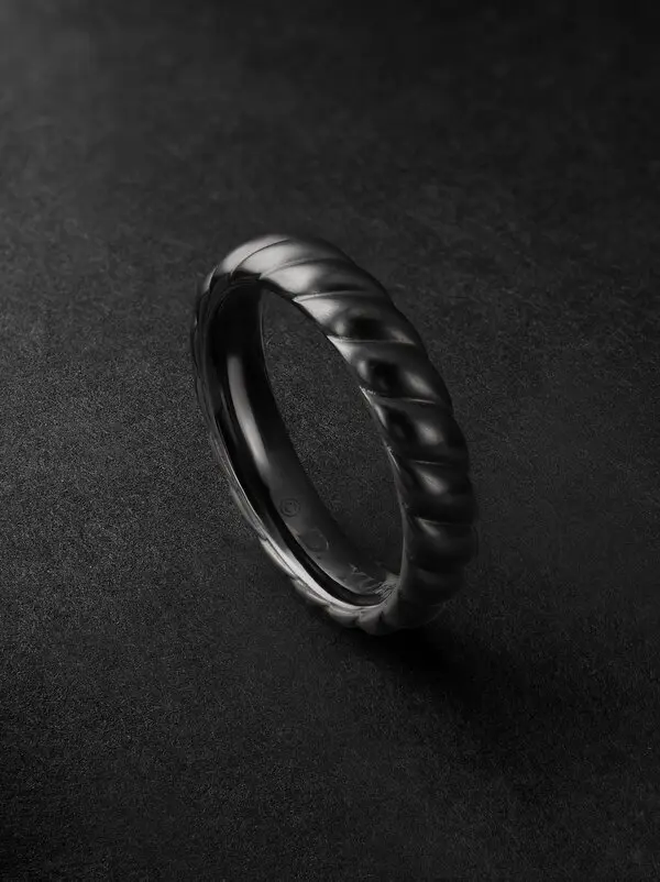 David Yurman Sculpted Cable Titanium Ring - Black