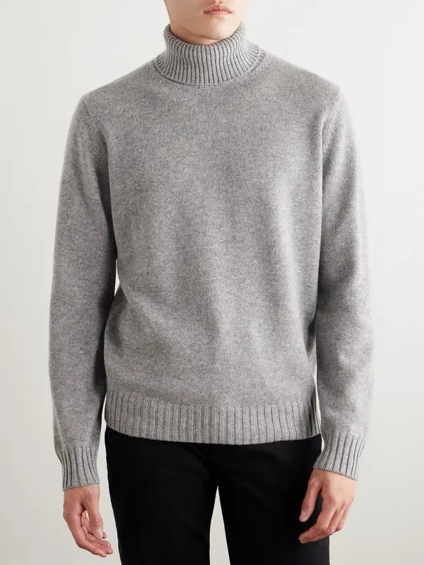 Thom Sweeney Cashmere Rollneck Sweater - Gray