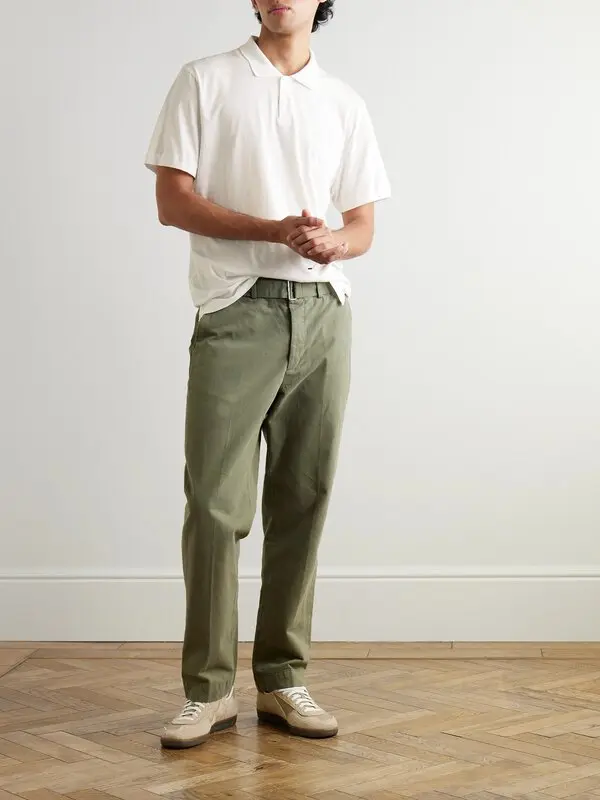 JAMES PERSE Luxe Lotus Cotton-jersey Polo Shirt - Neutrals