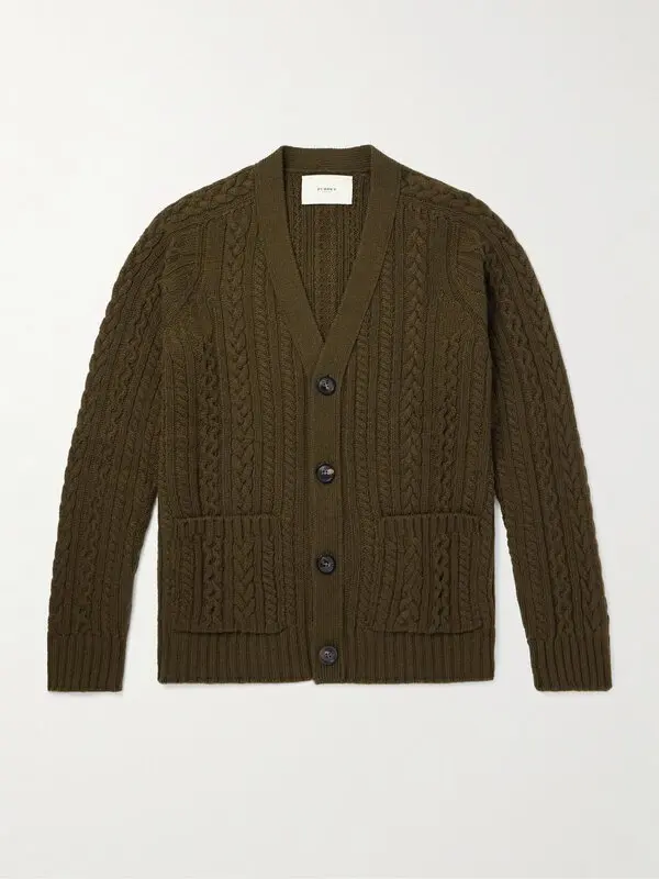 Purdey Cable-knit Cashmere Cardigan