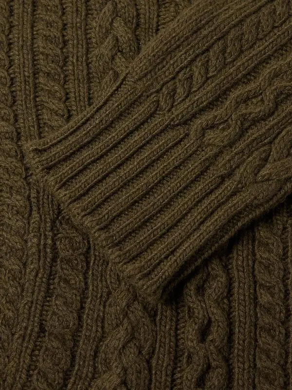 Purdey Cable-knit Cashmere Cardigan