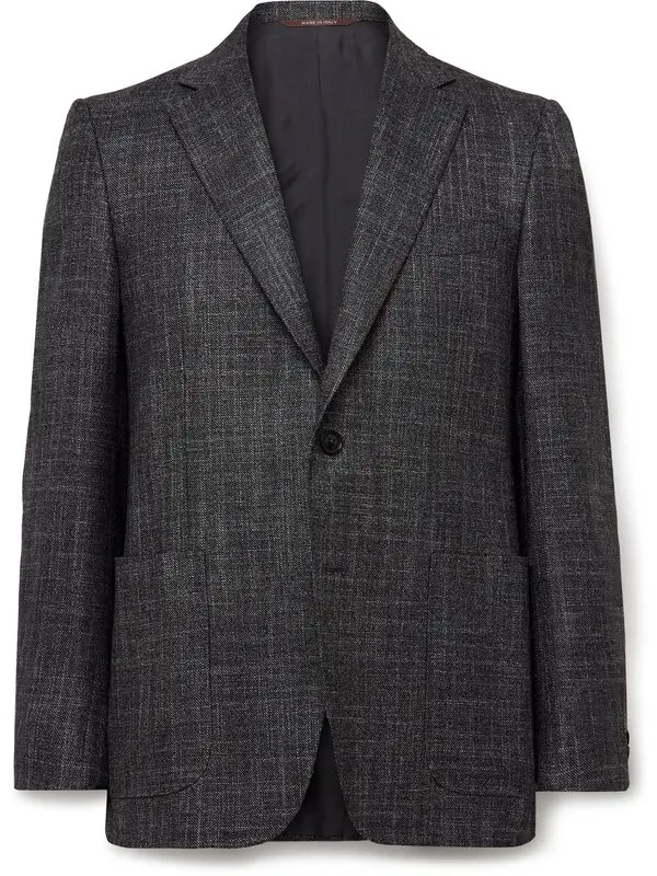 Canali Wool, Silk And Cashmere-blend Blazer - Gray
