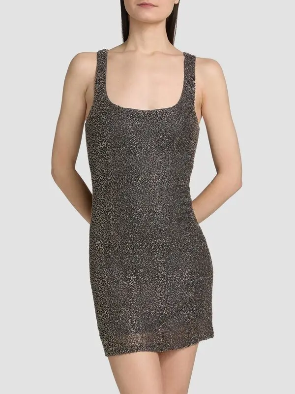 L'Agence Inori Beaded Scoopneck Minidress