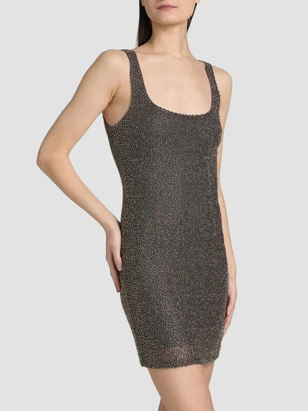 L'Agence Inori Beaded Scoopneck Minidress